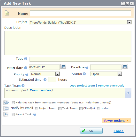 5pm Help - Using Projects / Tasks / Activities